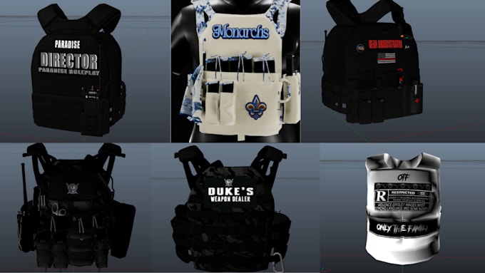 Make fivem clothing fivem eup mc kuttes biker vest police clothing ...