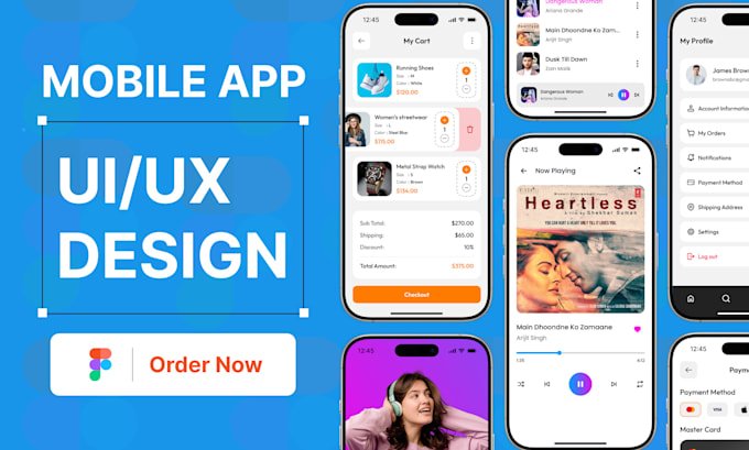 Create stunning mobile app uiux design in figma by Rashid_uxdesign | Fiverr