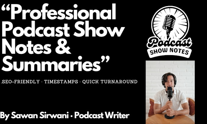 Write podcast show notes, summaries and timestamps by Sawan_sirwani ...