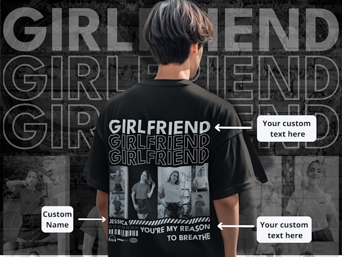 Create a custom girlfriend photo collage with your quote and name by ...