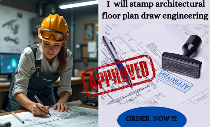 Stamp architectural floor plan draw engineering mep plan letter for ...