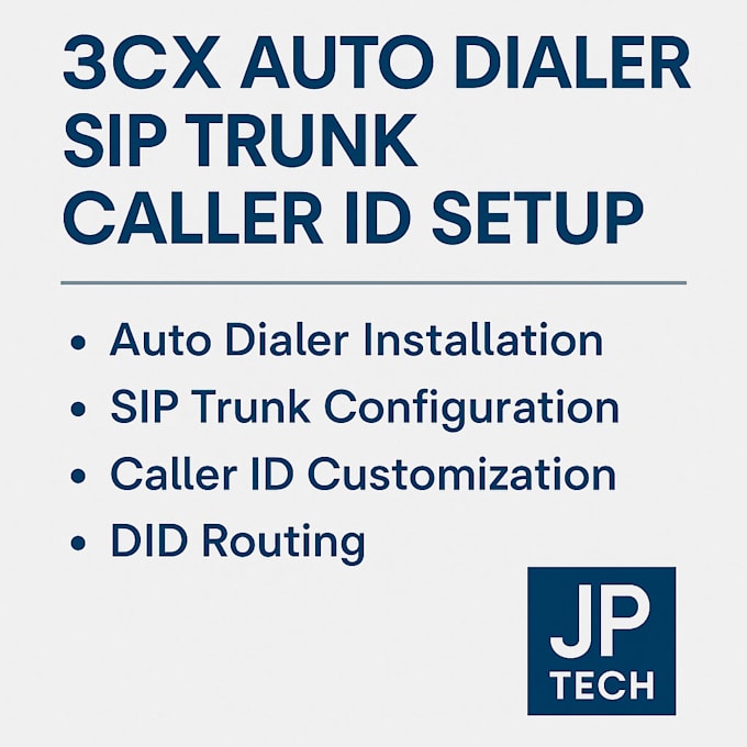 Set up a 3cx auto dialer with sip trunk and caller id by Jonathanpere385 | Fiverr