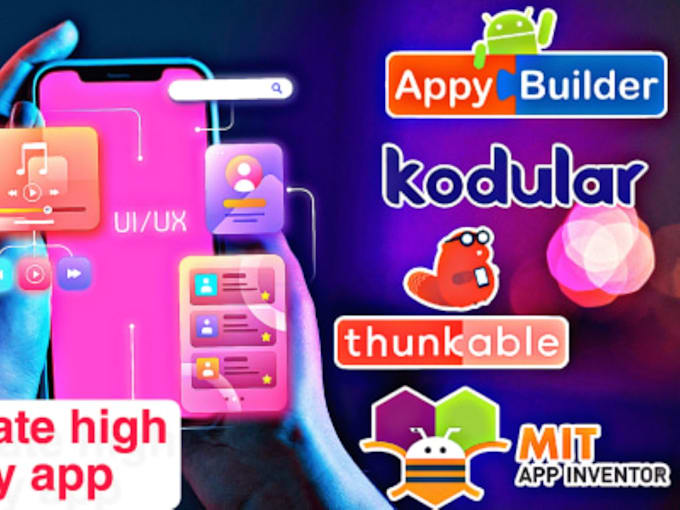 Build mit app inventor, kodular and thunkable x, bubbleoi bubble saas ...
