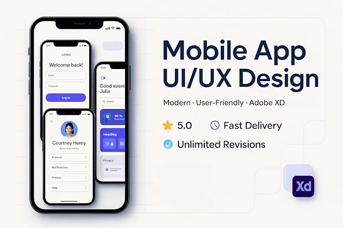 Create a clean and creative app ux ui design in adobe xd by Aljosa_krneta | Fiverr
