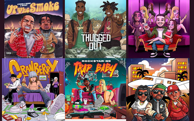 Draw cartoon caricature album cover, mixtape, single, ep or song cover ...