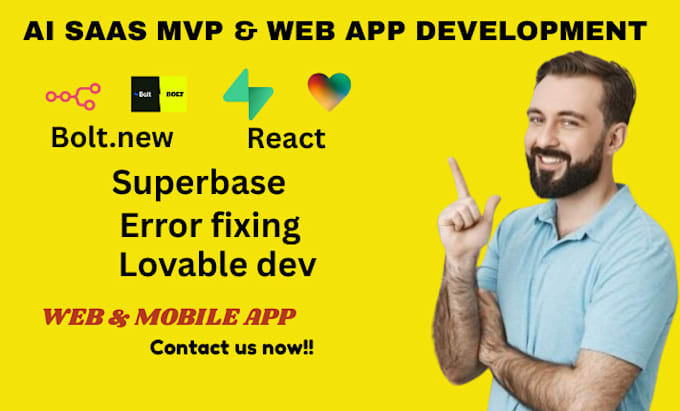 Build or fix mvp web app using react next js supabase ai saas by Elijahorimikoya | Fiverr