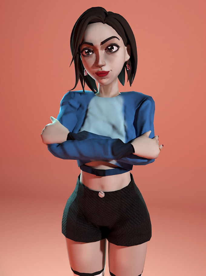 Do 3d character model, 3d vtuber model, vrchat avatar, 3d print, game ...