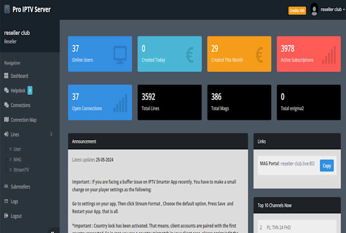 Setup iptv xtream ui or xui one panel with credits, with m3u playlist restream by Ezeinnocent201 ...