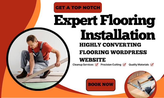 Design sleek flooring contractor website, vinyl flooring, epoxy ...