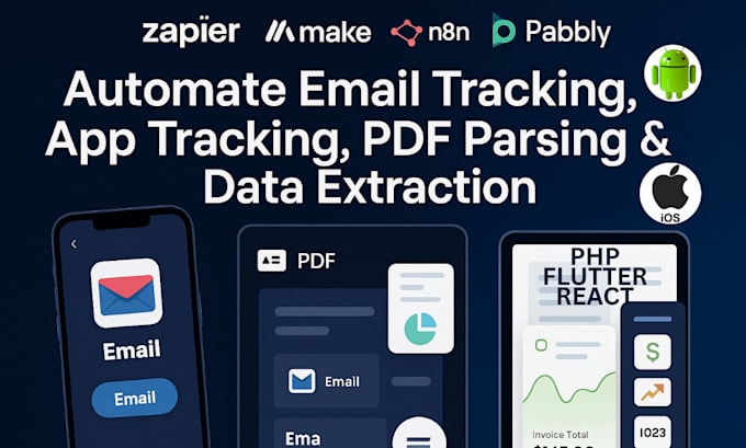 Automate email tracking mobile app ai tracking pdf parsing data extraction apis by Bepo_tek | Fiverr
