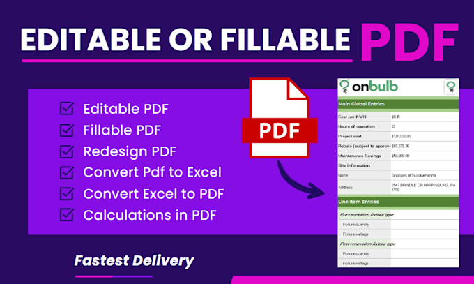 Create fillable or editable pdf form, convert pdf to excel by Excel ...