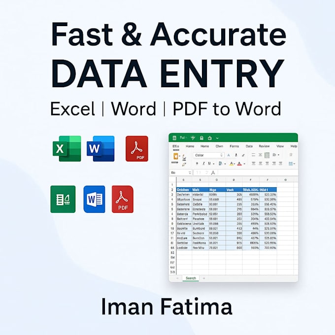 Provide fast and accurate data entry in excel or word by Cs_dataentrypro | Fiverr