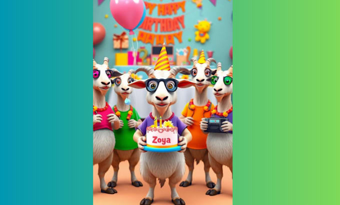 Do crazy happy birthday wish with ai cartoons by Rabea4477 | Fiverr