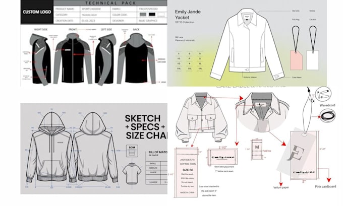 Create tech pack, fashion tech pack clothing tech pack and activewear ...