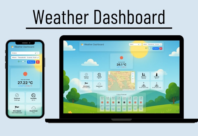 Create a weather dashboard website with live forecast and map layers by ...