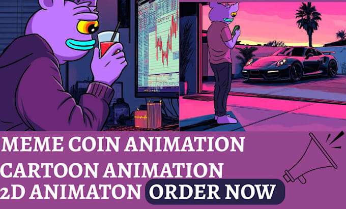 Do 2d animation, meme coin animation, cartoon animation, meme video ...