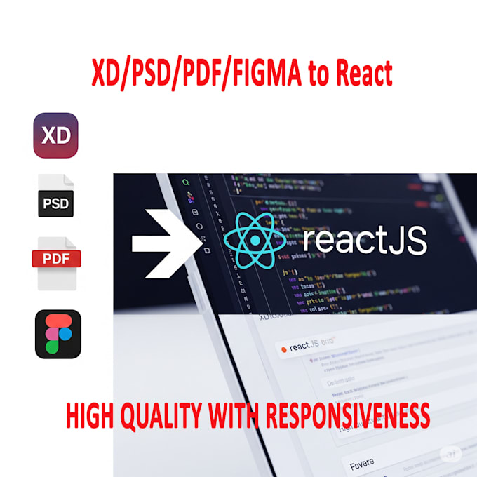 Convert figma to react pdf or psd to react with tailwind css by Nur_alom02 | Fiverr