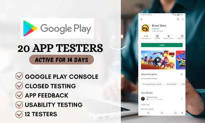 Provide 20 app testers 20 tester google play console for 14 days closed ...