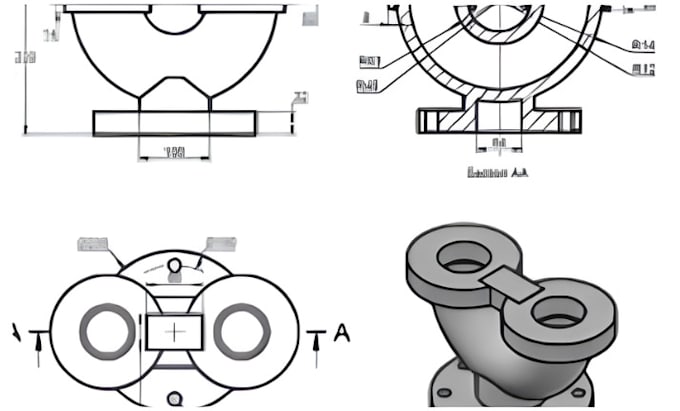 Do 2d engineering drawing, mechanical drawing, product design, 3d ...