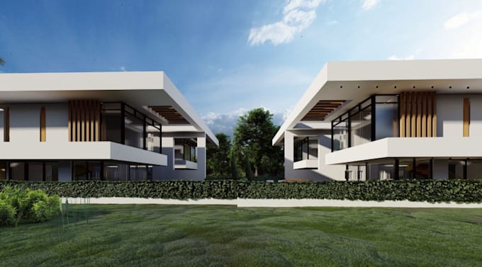 Revamp 3d luxury house, exterior balcony, enscape rendering, mansion ...