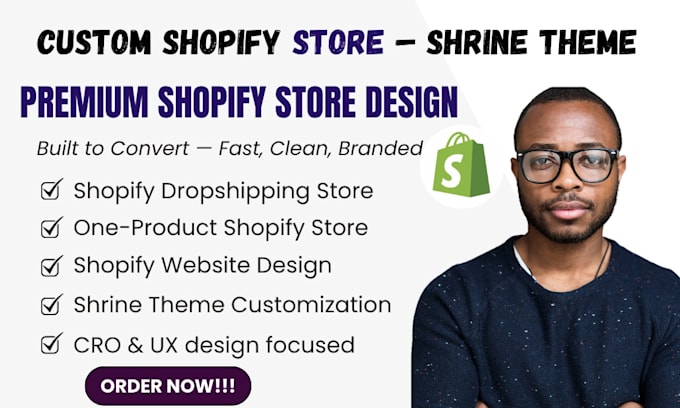 Create a premium shopify store using shrine theme for one product store ...