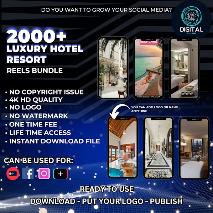 Create 2000 luxury hotel resort reels bundle by Litelmoo | Fiverr