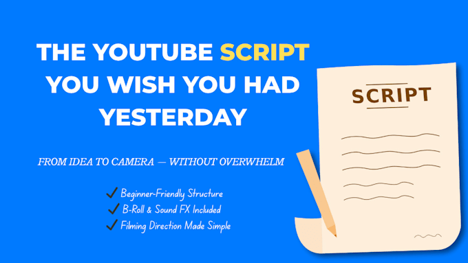 Write detailed youtube scripts with broll, sound direction, and visual ...