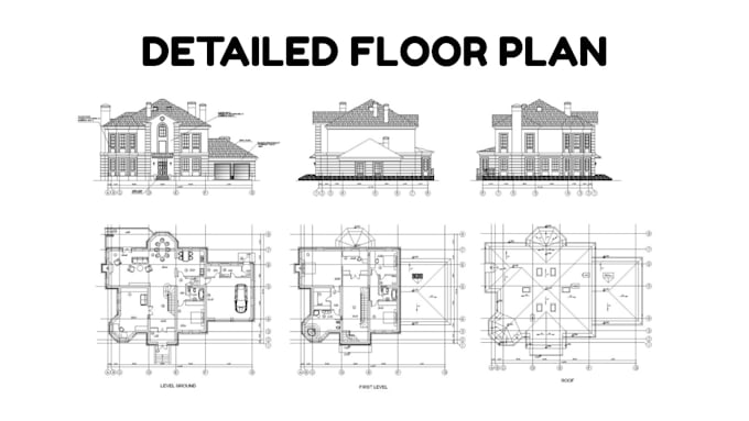 Architectural floor plan, detailed electrical, plumbing, mep drawing in ...