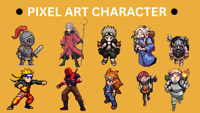 Do 2d pixel art character pixel fnf mod rpg games asset pokemon sprite ...