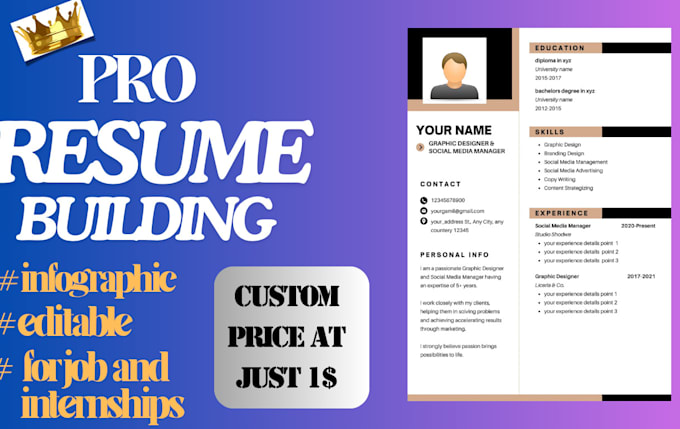 Design a professional and modern resume using canva by Aditi_sankhayan ...