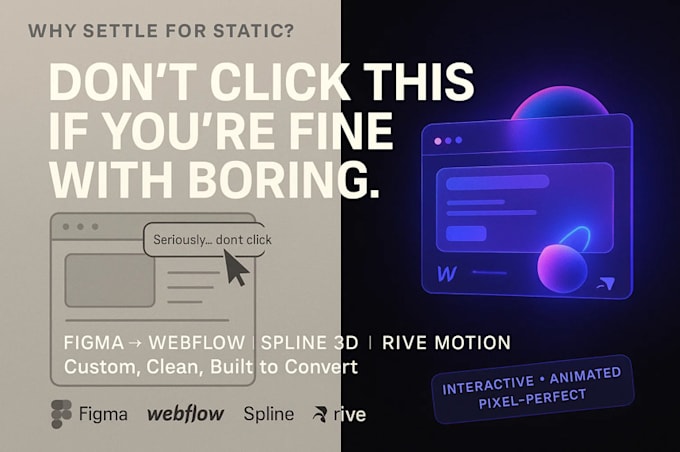 Turn your figma into a high converting webflow site with 3d and rive animations by Stayonwatch ...