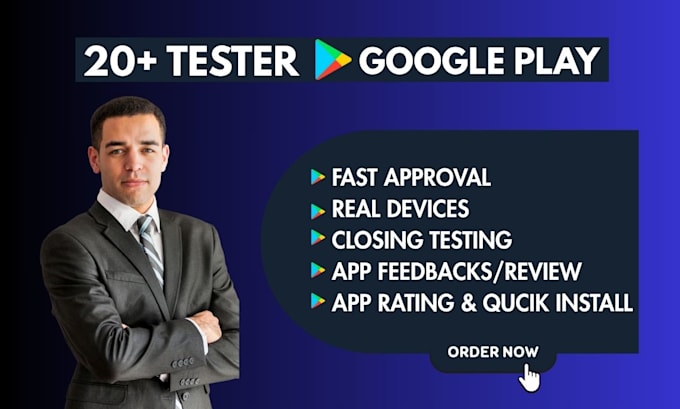 Provide 12 tester 20 tester for google play closed testing with guides ...