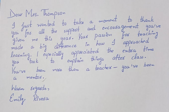 Elegantly handwrite letters and notes by Ayesha_writes9 | Fiverr