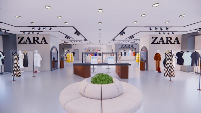 Render 3d retail store, shop interior, boutique, beauty salon ...