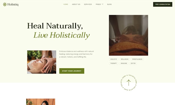 Build squarespace holistic healing website reiki therapy practitioners ...