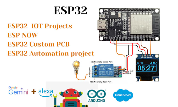 Do esp32 iot automation project and custom circuit design by Muzahidarafat | Fiverr