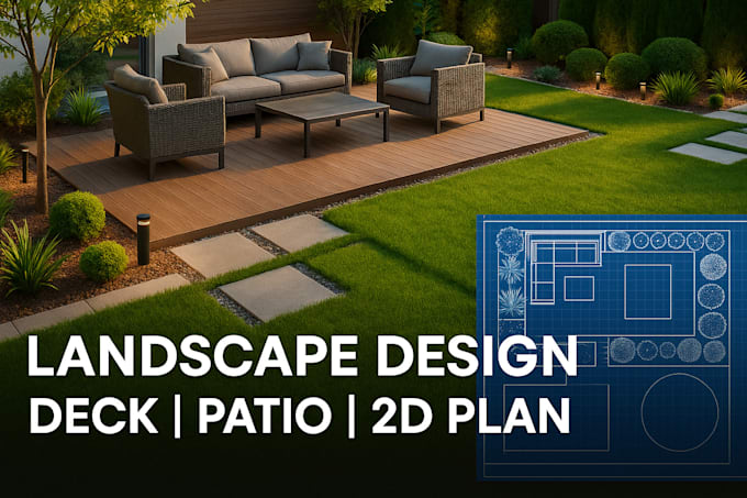 Design backyard landscape deck, patio, and 2d site plan by John ...