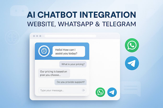 Build website ai chatbot, integrate ai chatbot with whatsapp telegram ai chatbot by Caitlyn ...