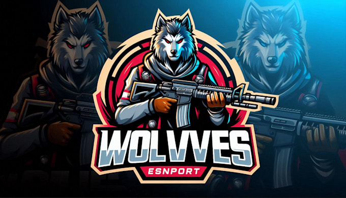 Design a wolves gunner sport mascot logo for your gaming brand by Lorrail_am | Fiverr