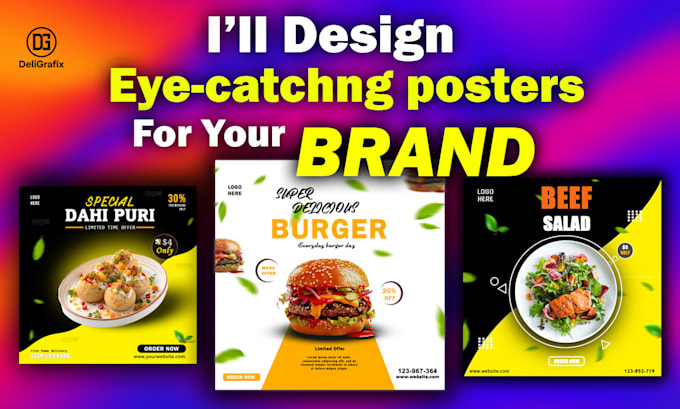 Design commercial ad posters for your brand by Deligrafix | Fiverr