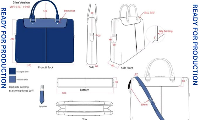 Design handbag ,tote bag, tech pack fashion spec sheet by Zoe_benj | Fiverr
