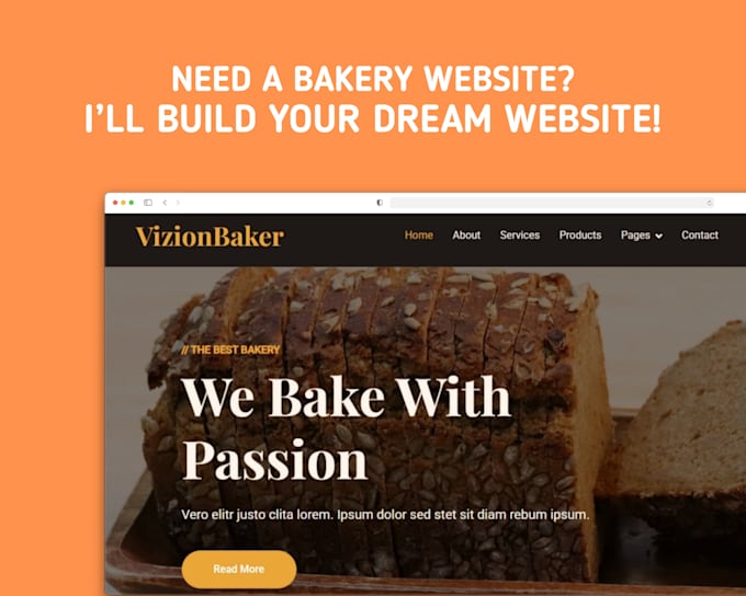 Create a modern and responsive bakery website by Studiovizion | Fiverr