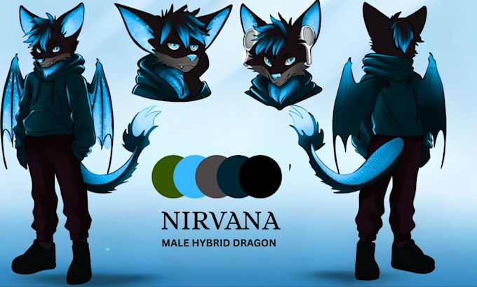 Draw furry character reference sheet, furry anthro nsfw oc ref sheet ...