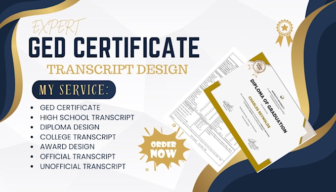 Design ged certificate homeschool transcript, diploma, college, ged ...
