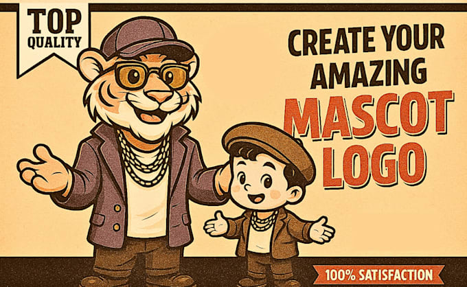 Draw cartoon mascot character retro vintage 2d mascot 2d chibi mascot ...