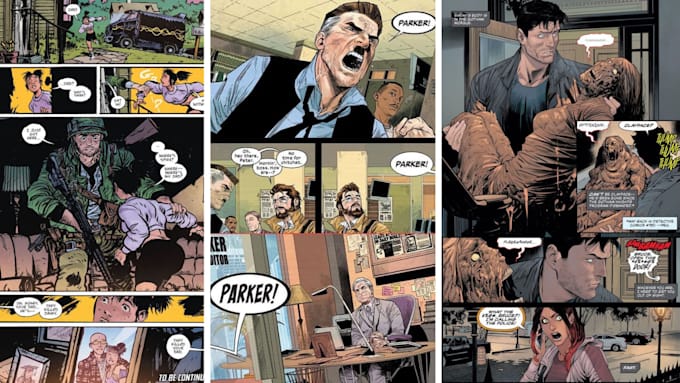 Webtoon comic, manga page, digital comic, comic strip, retro comic page ...