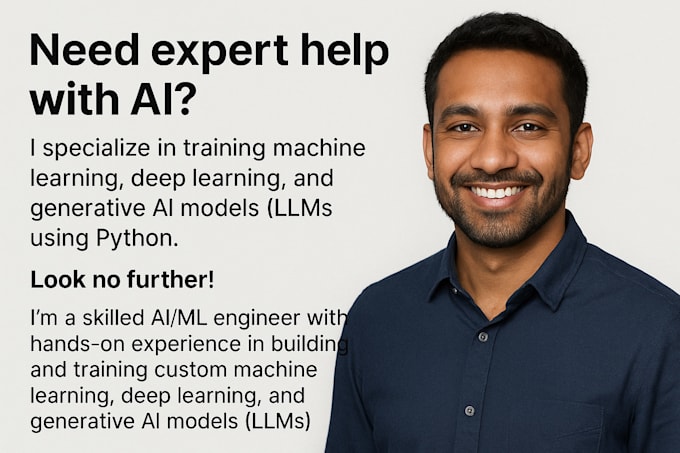 Train ai models, machine and deep learning generative ai llm, ai projects python by Nazia221 ...