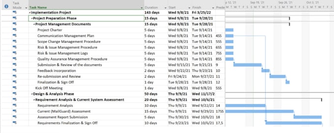 Create gantt chart, project plan, project management task by Georgethuo | Fiverr