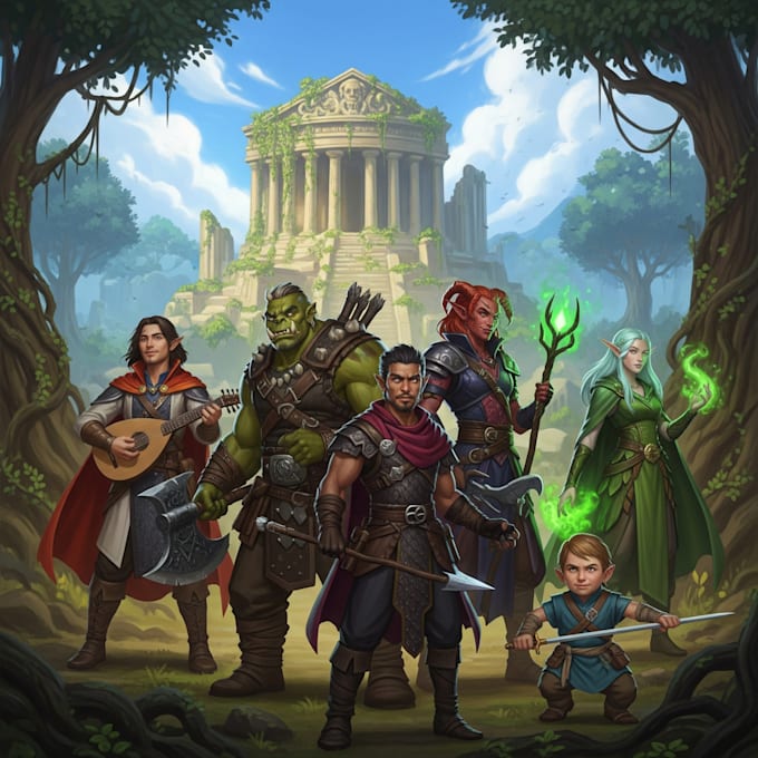 Drawing dnd character art and dnd character art by Ieregsaalar | Fiverr