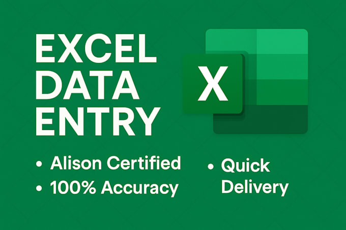 Do excel data entry, typing, and copy paste work by Kahna_mishra | Fiverr
